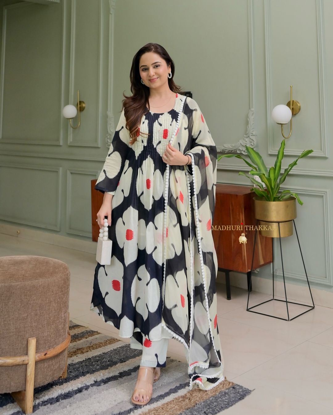 Lilac Pintex Floral Cotton Suit – mituscouture